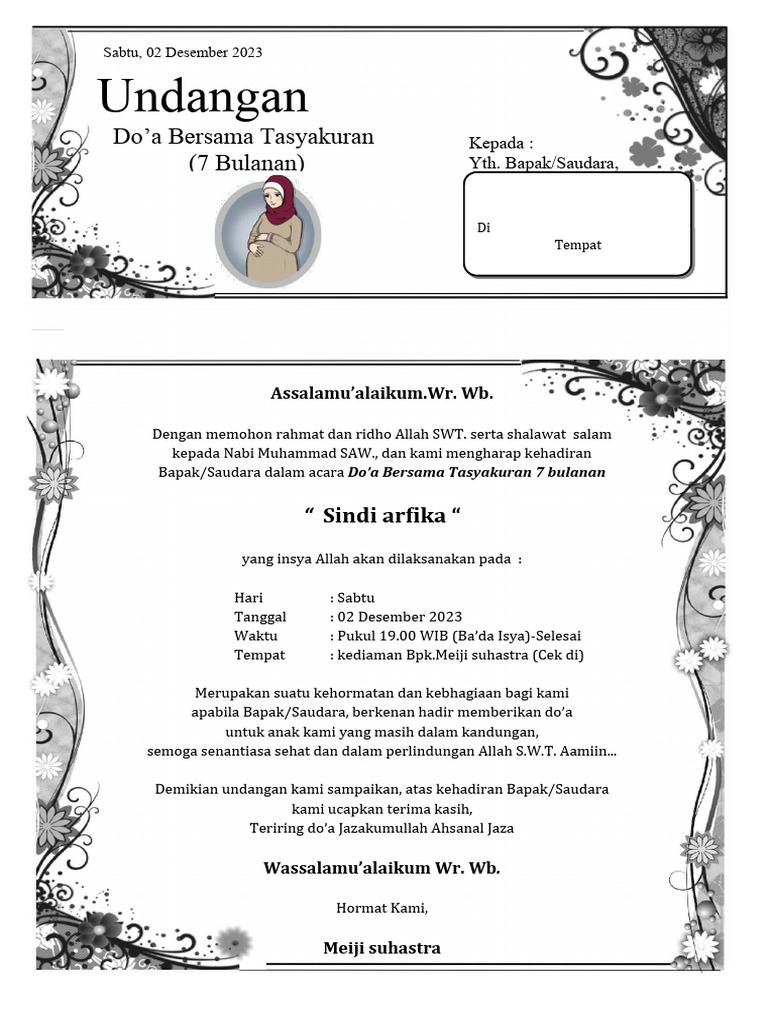 Undangan 7 Bulanan | PDF