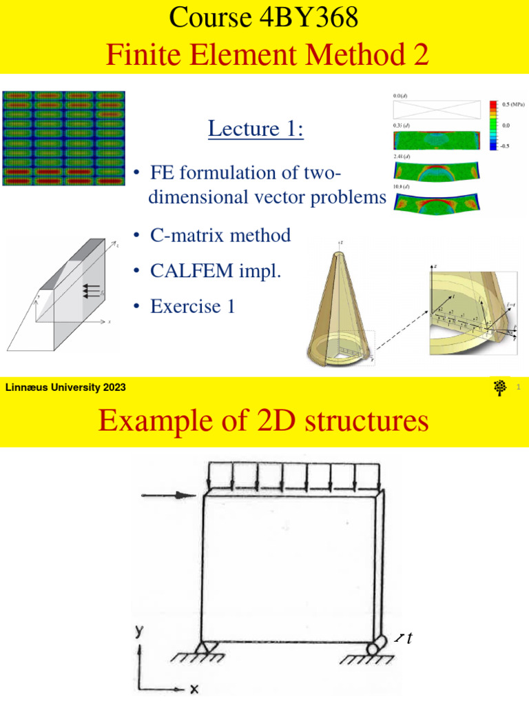 Lecture_1_2023 (FE formulation of 2D vector problems) | PDF | Stress ...