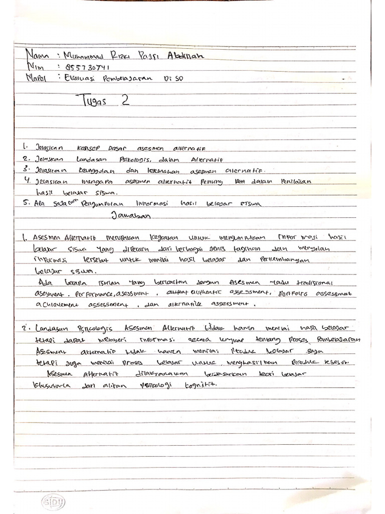 TUGAS - 2 Evaluasi Pembelajaran - M Rizki Pa | PDF