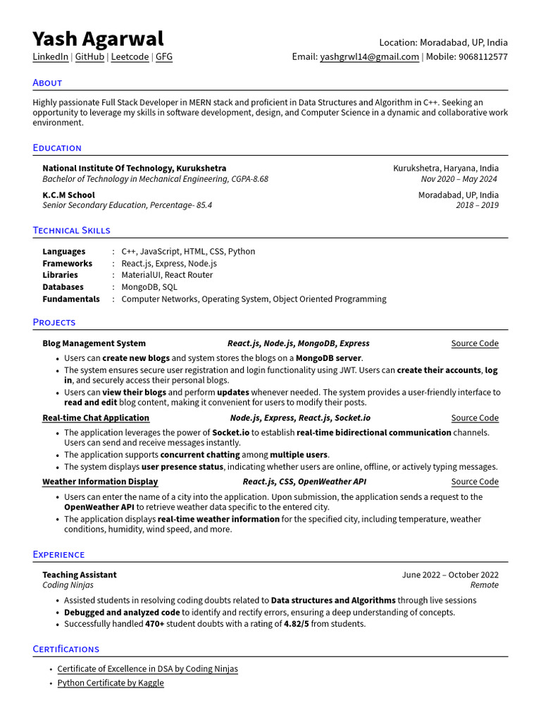 Yash's Resume | PDF | Application Software | Computer Programming
