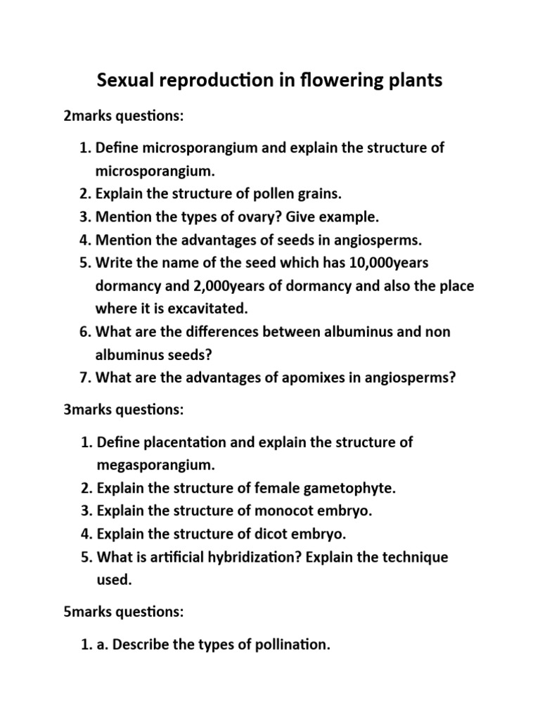 Sexual Reproduction in Flowering Plants | PDF | Wellness