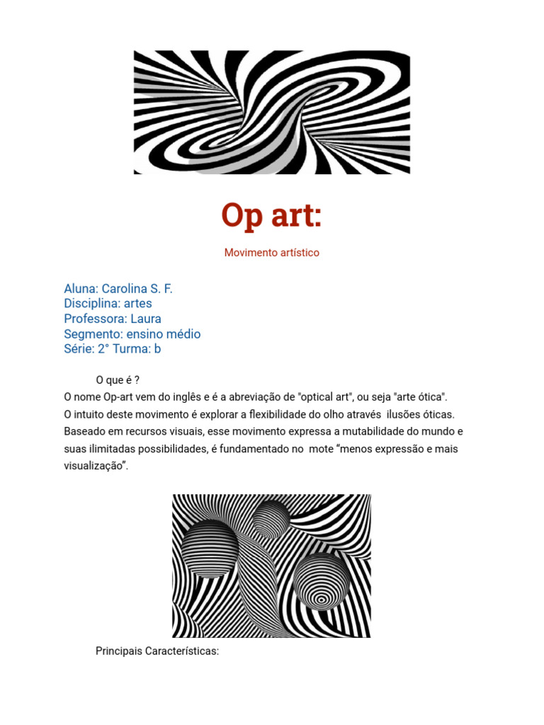 Introdução à Op Art e suas características | PDF | Ciências Sociais | Arte