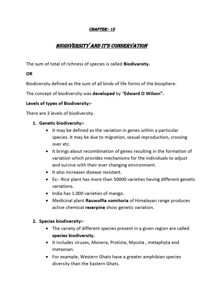 Biodiversity | PDF