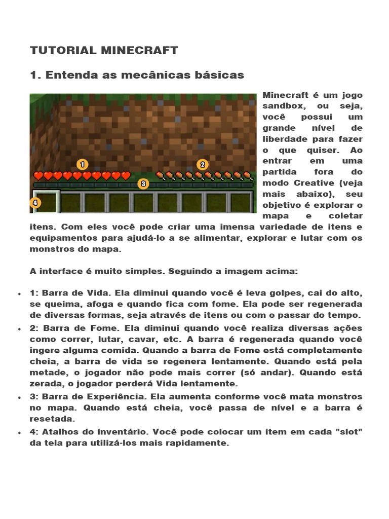 Tutorial Minecraft | PDF | Minecraft | Madeira