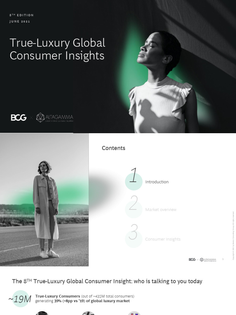 BCG Altagamma True Luxury Global Consumer Insight 2021 | PDF