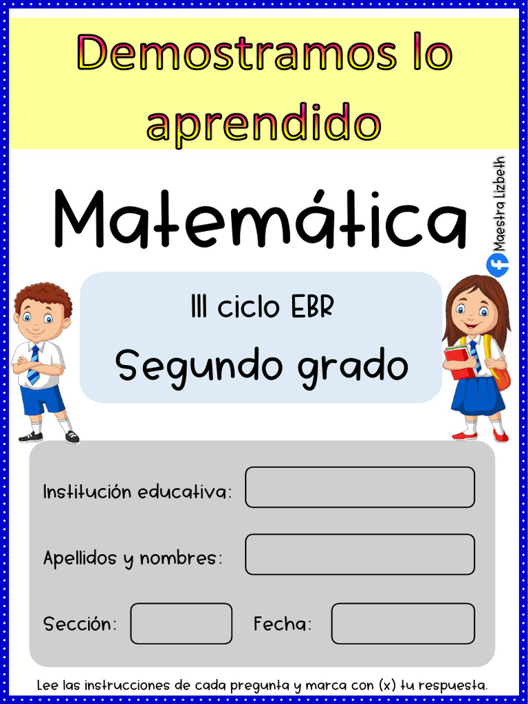 Demostramos lo aprendido matemática.MAESTRA LIZBETH1112 (1) | PDF