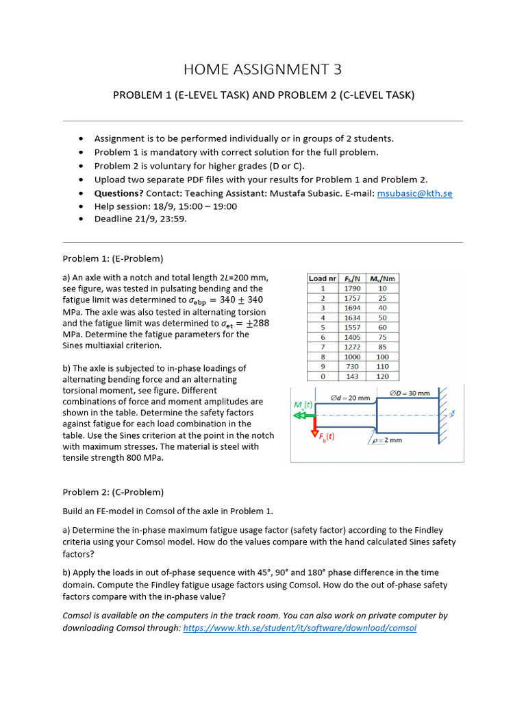 Home Assignment 3 | PDF | Fatigue (Material) | Strength Of Materials