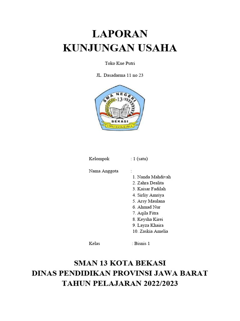 Format Laporan - Kunjungan - p5 Tema Kwu | PDF | Bisnis