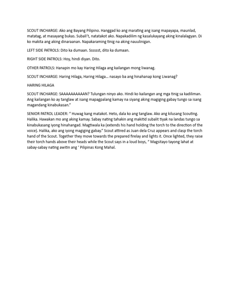 Campfire Ritual Skit | PDF