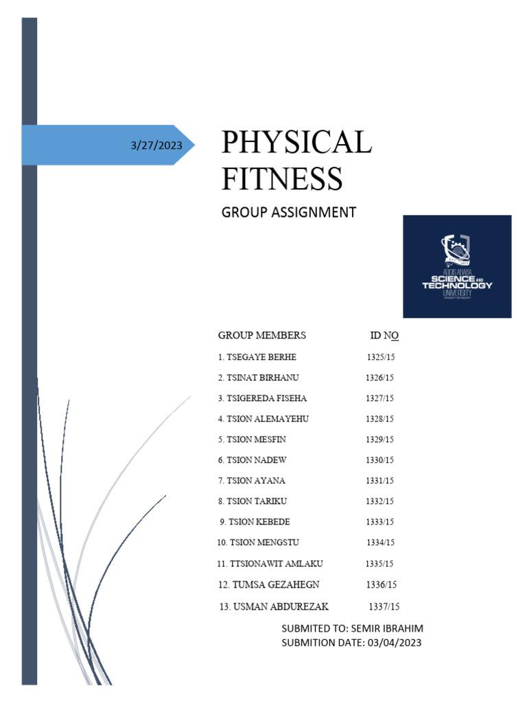 Physical Fitness: Group Assignment | PDF | Nutrients | Vitamin