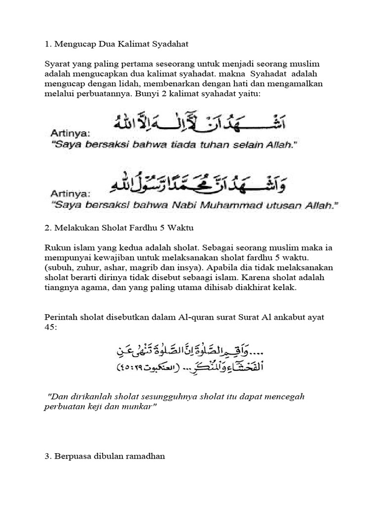 Rukun Islam dan Penjelasannya | PDF