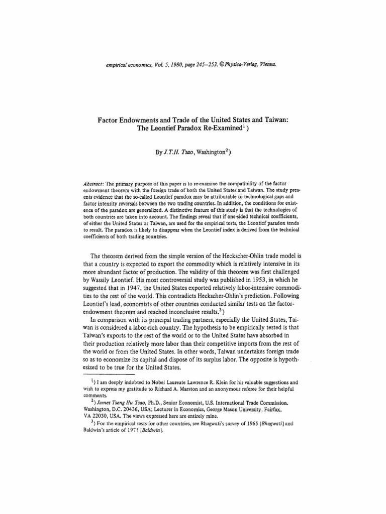 Trade Papers | PDF | Input–Output Model | Textiles