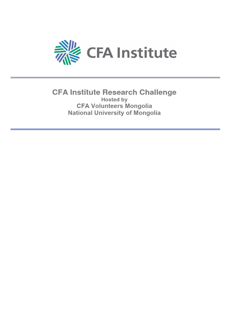 CFA RC 2016 Mongolia National University Mongolia | PDF | Discounted Cash Flow | Inflation