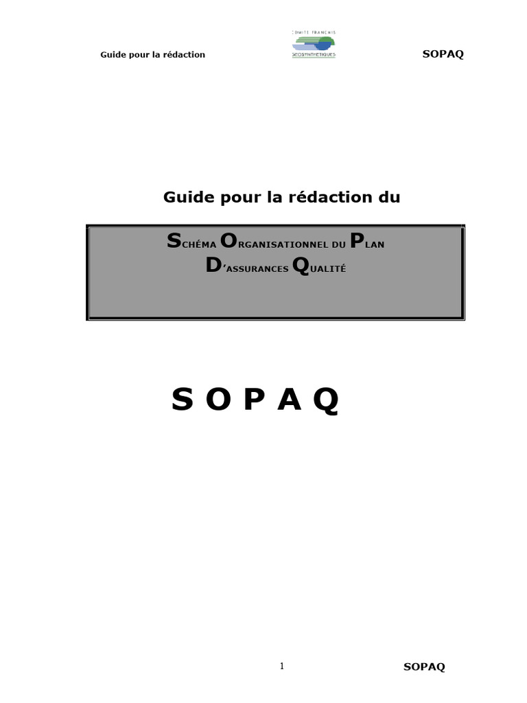 Guide de rédaction du SOPAQ | PDF | ISO 9000 | Business