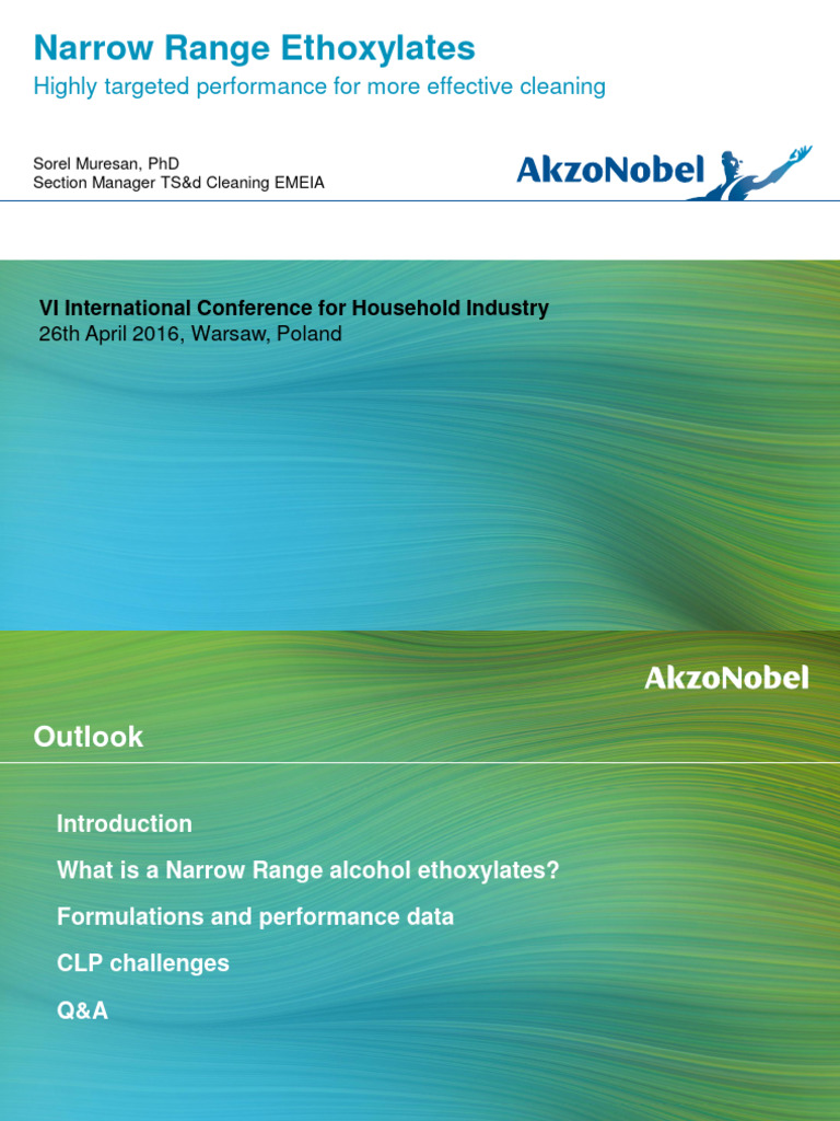 BROCHURE Narrow Range ethoxylated-AKZONOBEL-2016 | PDF | Surfactant ...