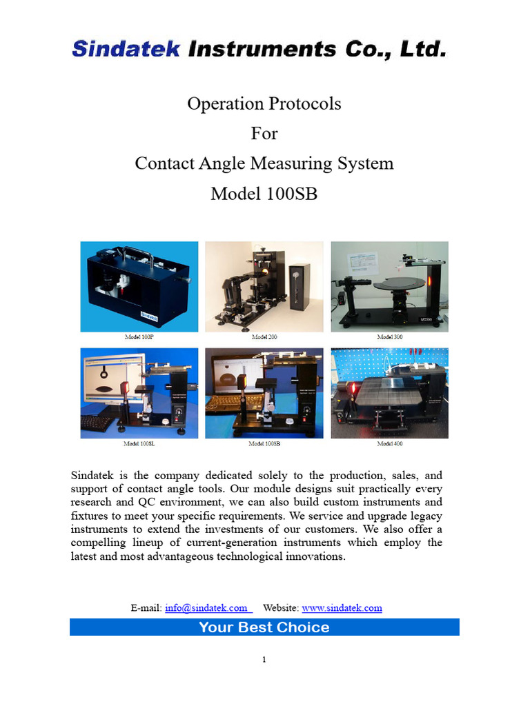 Contact Angle Measurement Protocols | PDF | Wetting | Surface Tension