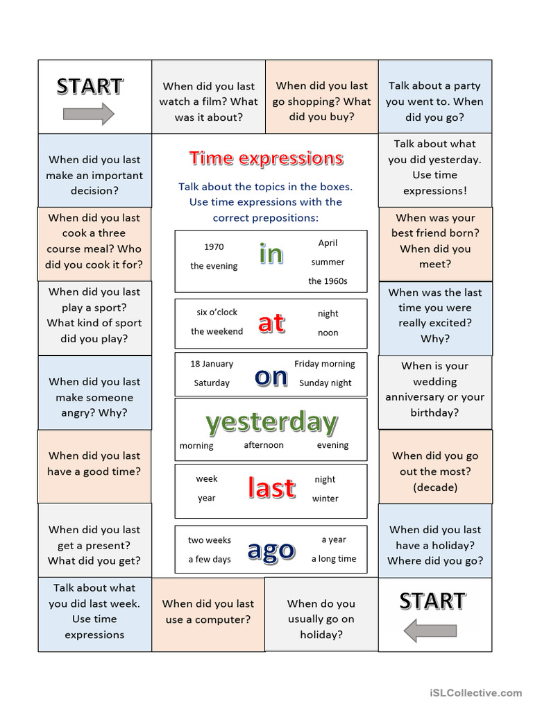 Conversation Starters Using Time Expressions | PDF | Workweek And Weekend