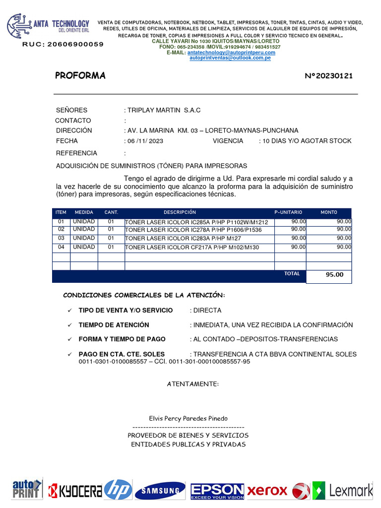 PROFORMA 2023-TRIPAY MARTIN | PDF | Diseño gráfico | Informática