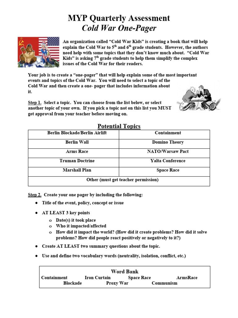 Elijah Hockley - Copy of Co-Taught Cold War MYP Project | PDF | Cold ...