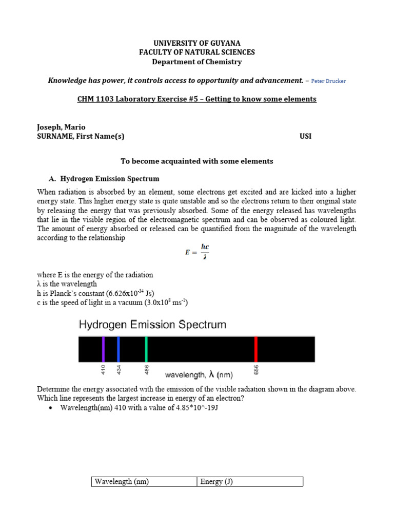 Identifying Element Properties and Tests | PDF | Emission Spectrum ...