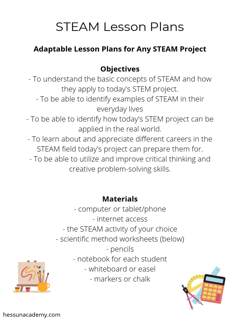 STEAM Project Lesson Plans Guide | PDF | Science, Technology ...