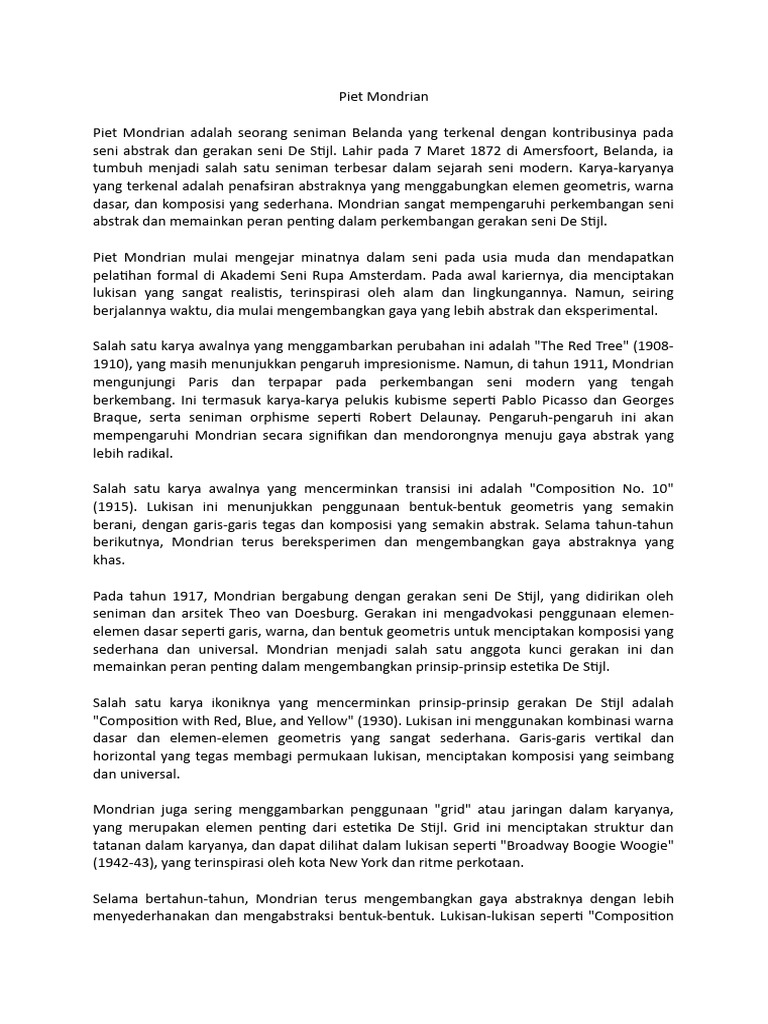 Piet Mondrian | PDF | Seni