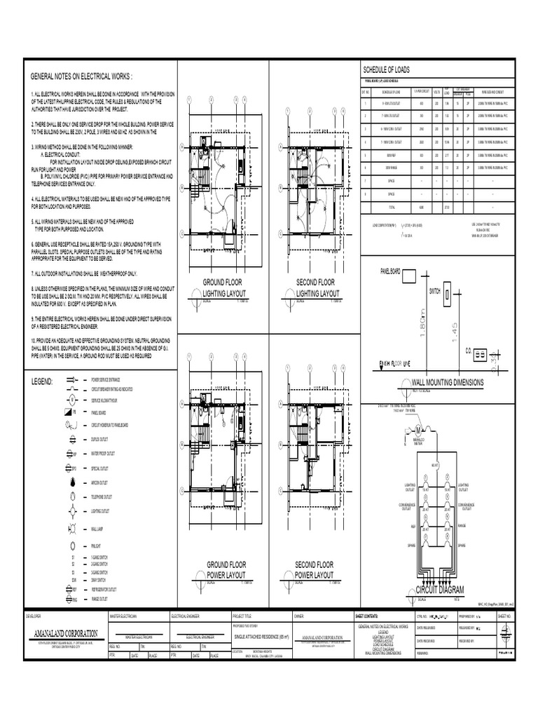 General Notes On Electrical Works:: Schedule of Loads | Download Free ...