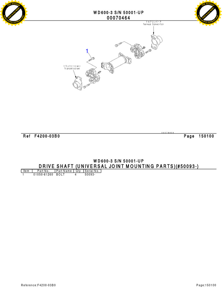 Catalogo de Partes Transmision WD600-3 | PDF | Washer (Hardware) | Tools