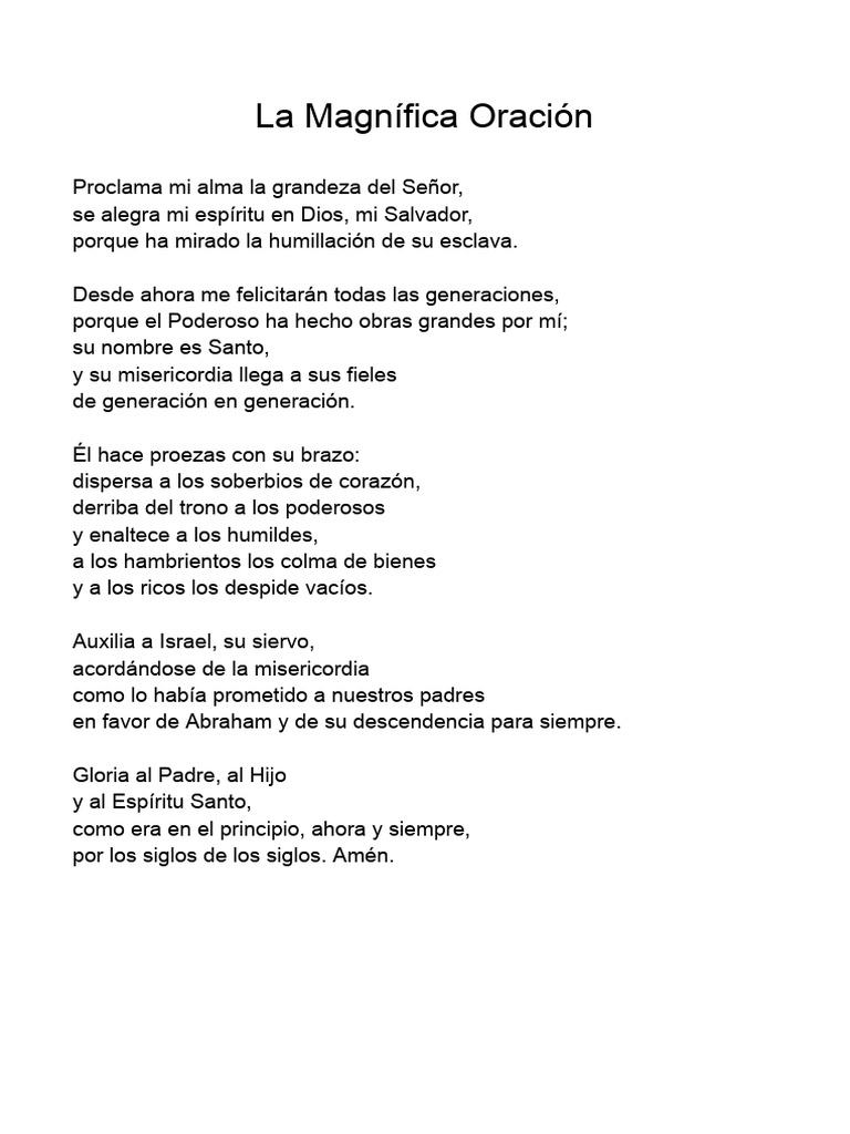 La Magnifica Oracion | PDF