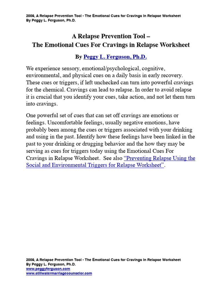 Addiction Relapse Prevention | PDF | Relapse | Emotions