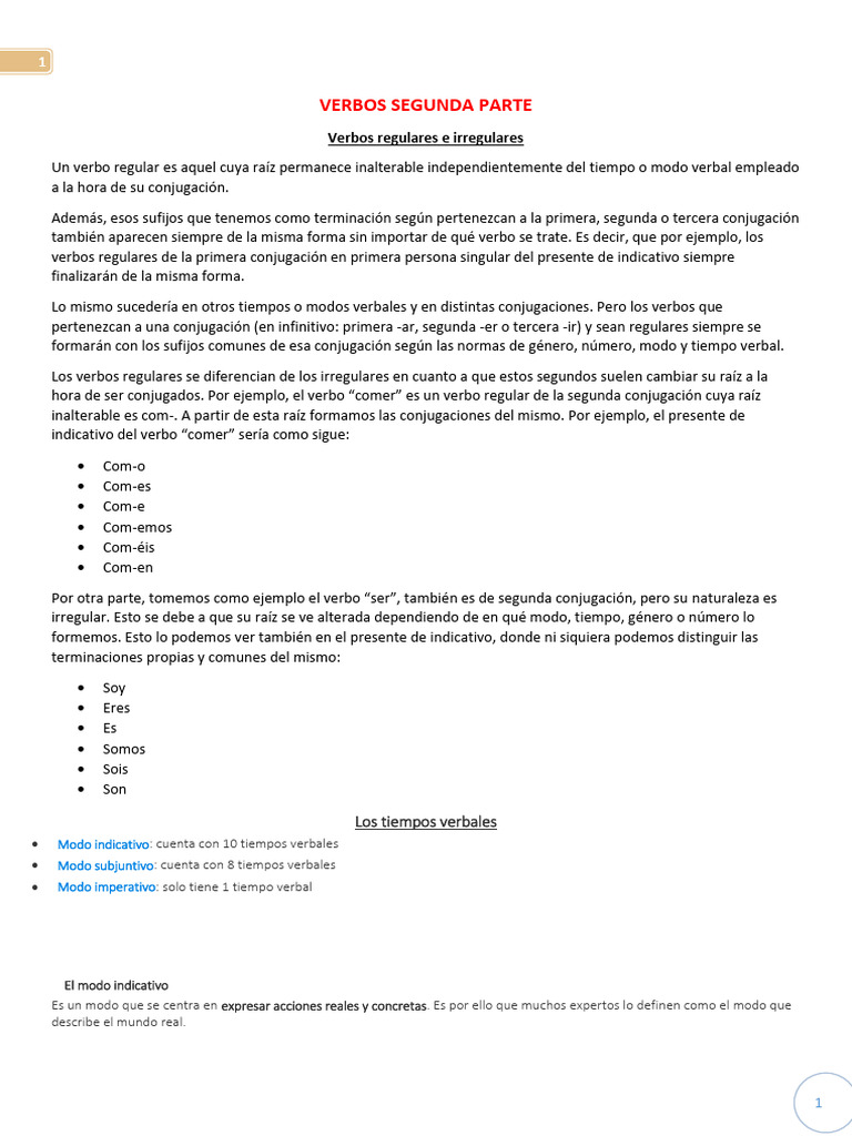 Verbos Segunda Parte 231019 144836 Descargar Gratis Pdf Verbo