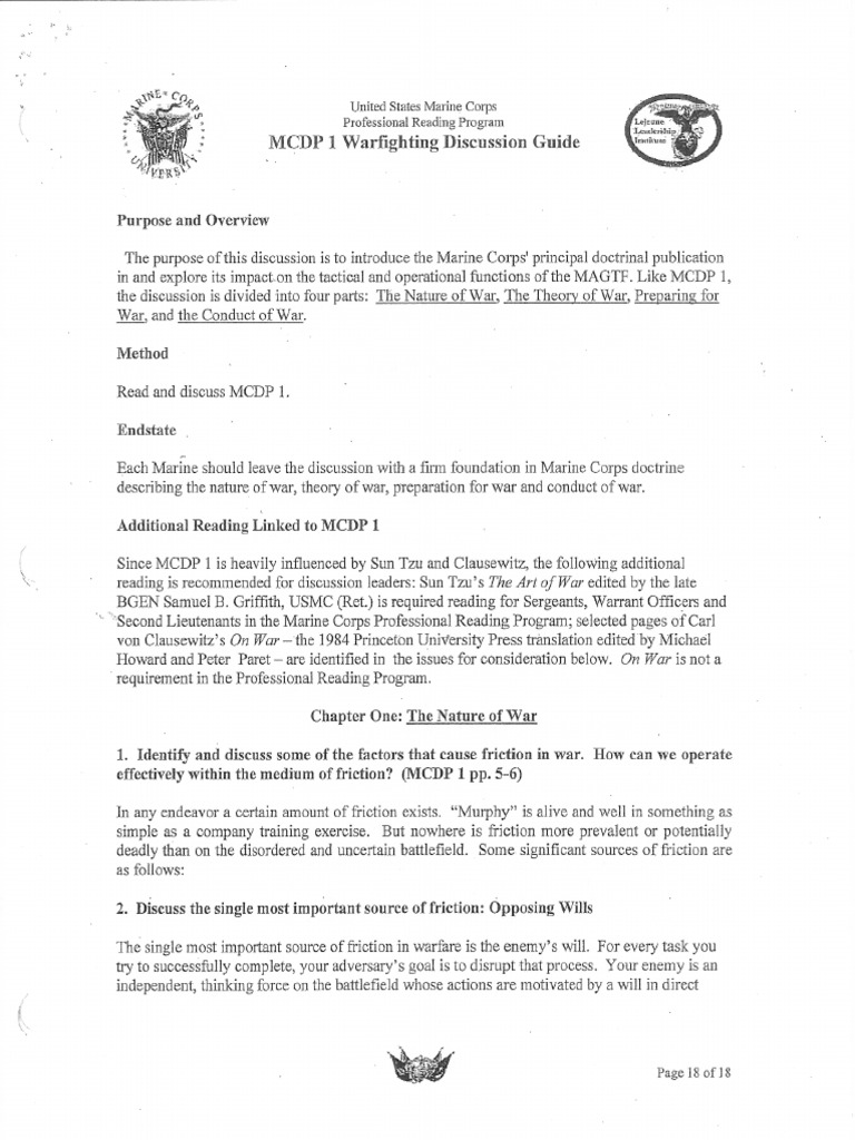 MCDP1 WarfightingDiscussionGuide | PDF
