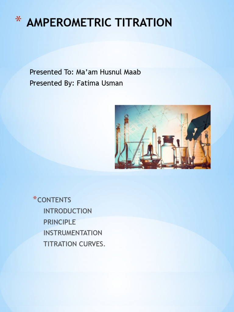 Amperometric Titration | PDF | Titration | Chemistry
