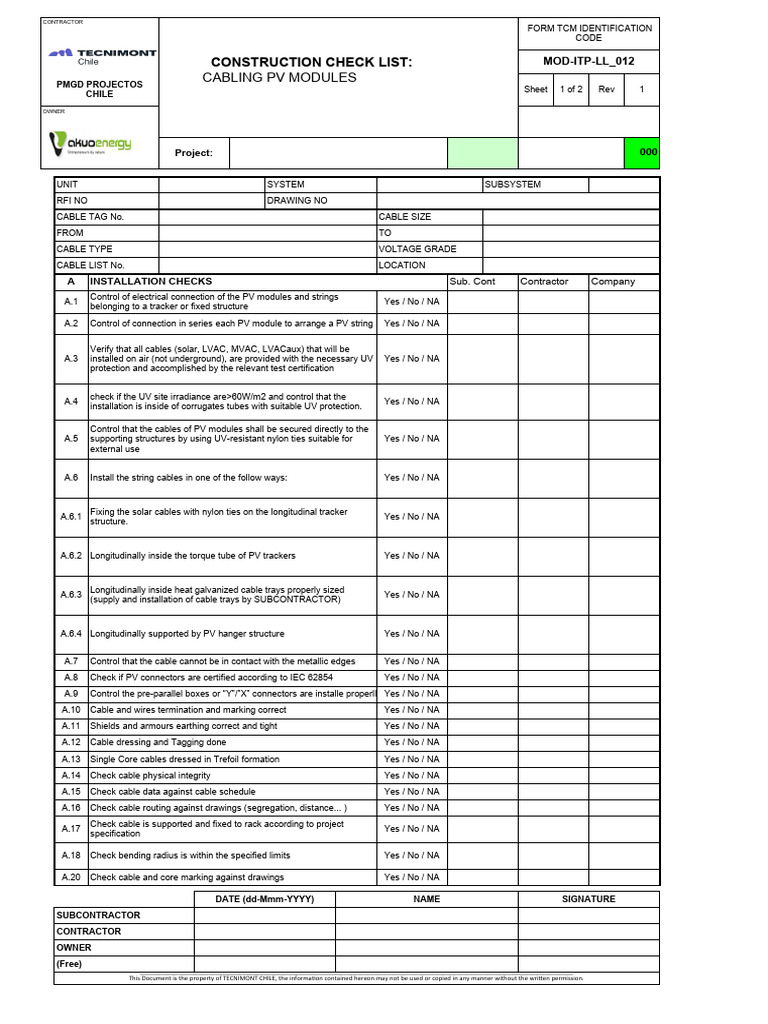 Mod-Itp-Ll - 012 - Cabling PV Modules | PDF | Solar Panel ...
