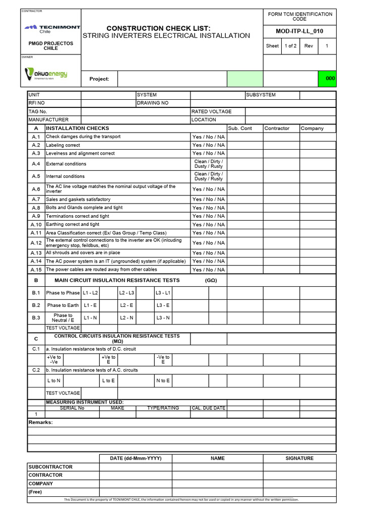 Mod-Itp-Ll - 010 - String Inverters Electrical Installation | PDF | Electrical Wiring | Power ...