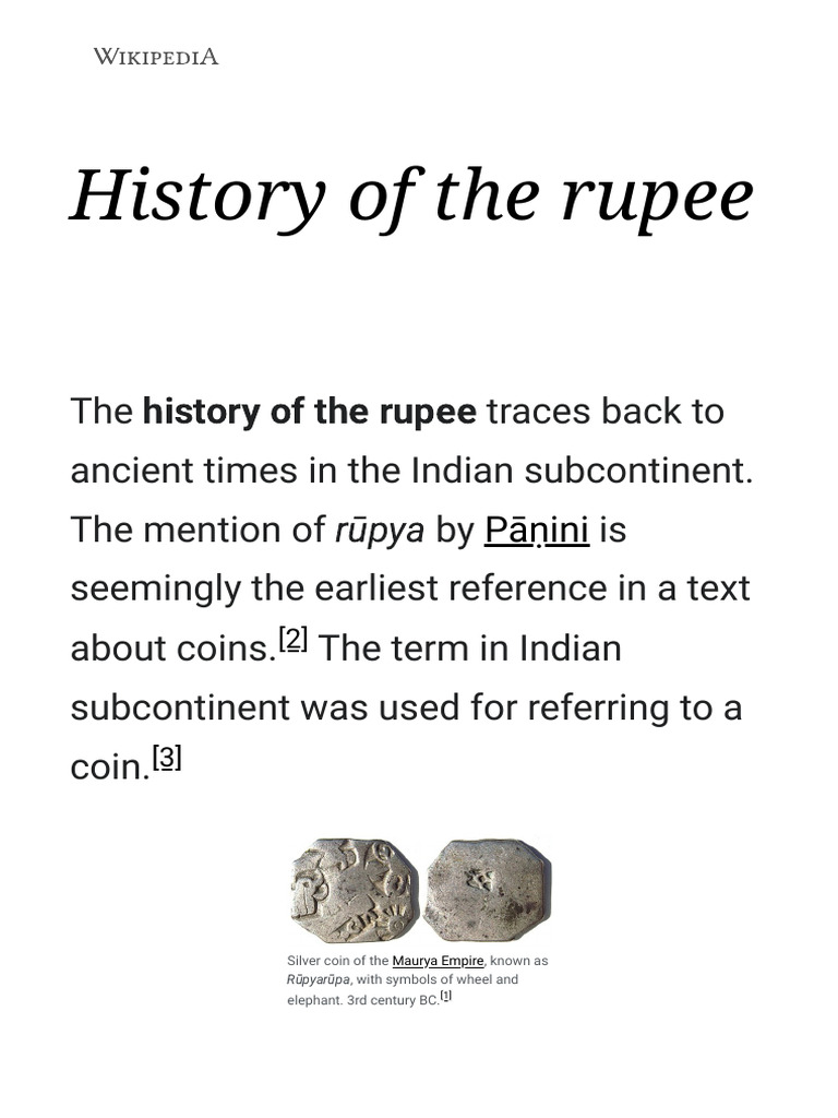 History of The Rupee - Wikipedia | PDF | Rupee | Devaluation