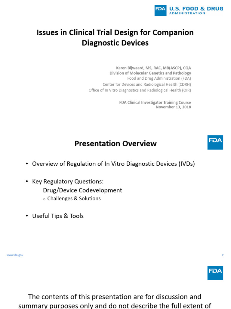 FDA CDX Presentation | PDF | Clinical Trial | Health Sciences