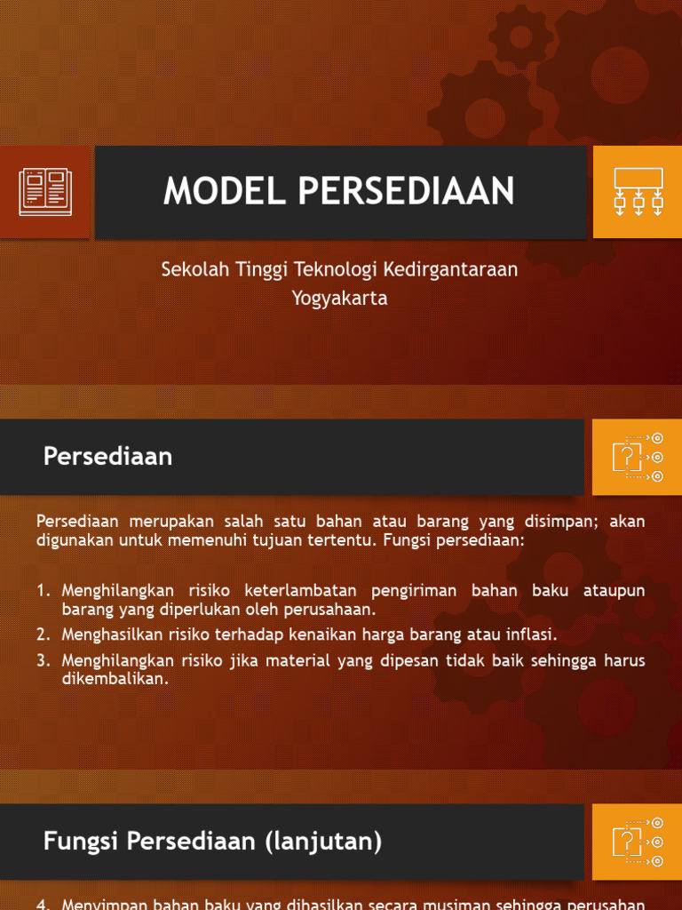 Pertemuan 11 (Model Persediaan) | PDF