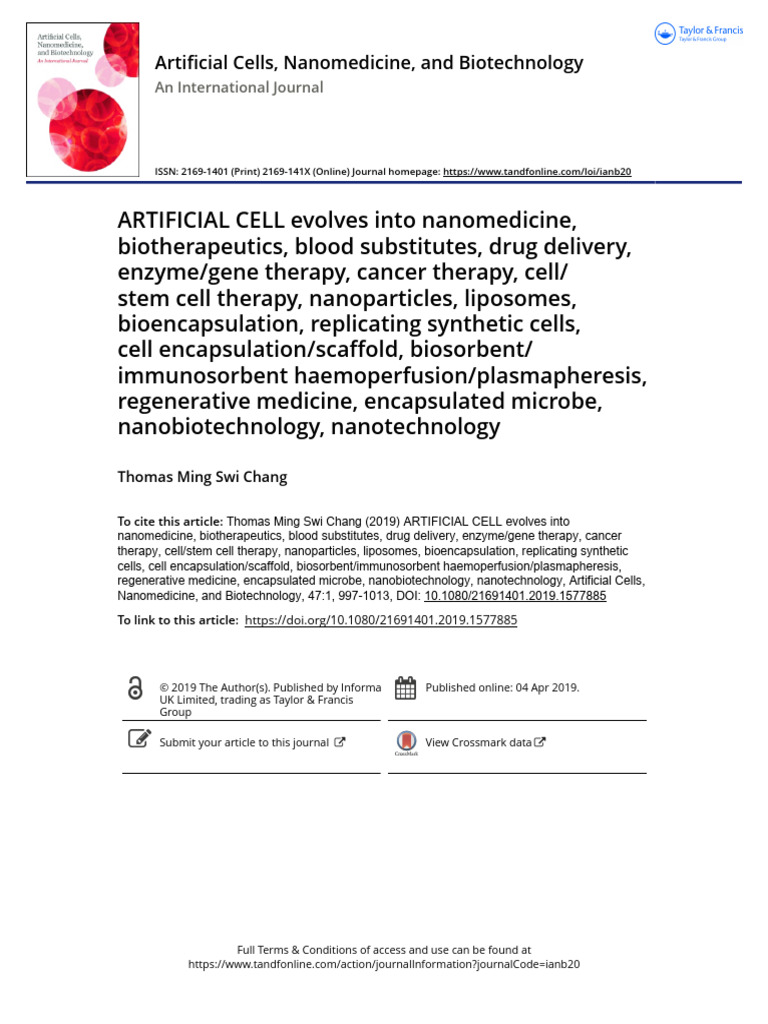 ARTIFICIAL_CELL_evolves_into_nanomedicine_biothera | PDF | Lipid ...
