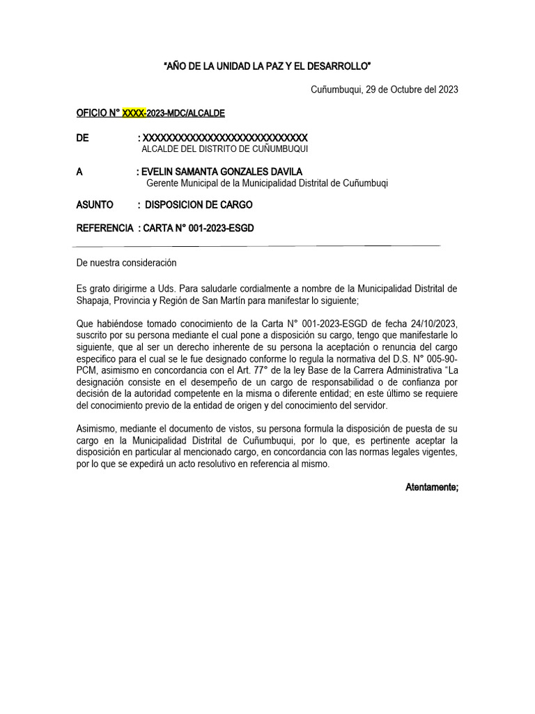 Oficio #001 - 2023-MDC | PDF