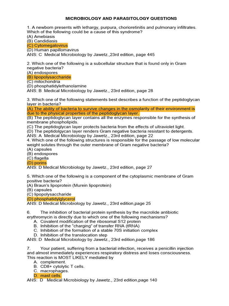Microbiology Exam Prep Questions | PDF | Streptococcus | Pneumonia