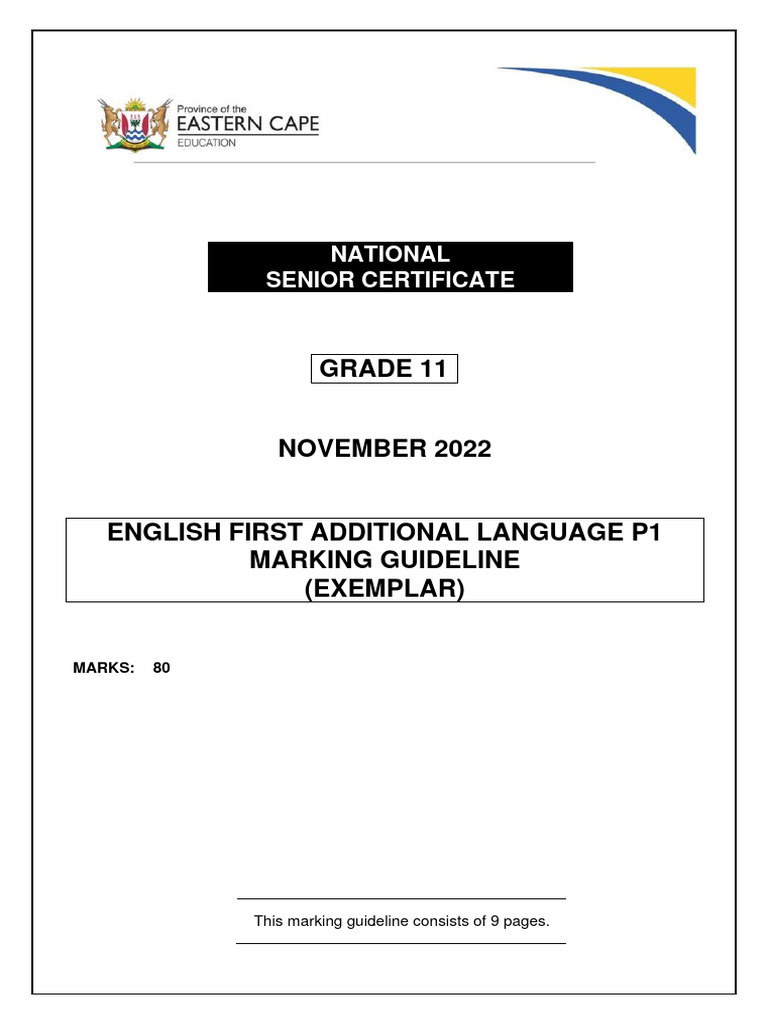 English Fal p1 Memo Gr11 Nov 2022 | PDF | Obesity | Sugar