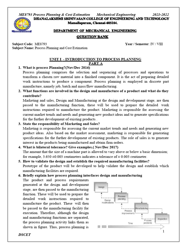 Me8793 Qb. | PDF | Machining | Engineering Tolerance