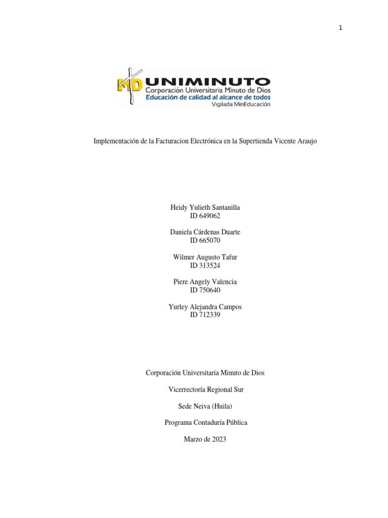 Trabajo Final Implementacion Factura Electronica S.V | PDF | Factura | Business