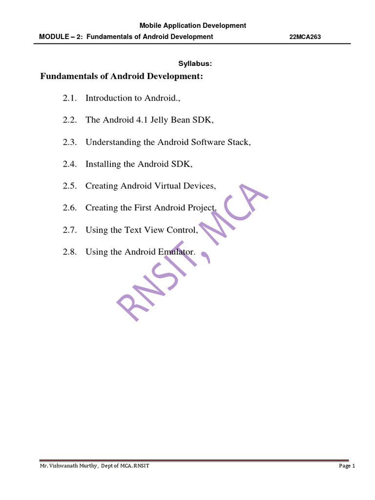 MAD MODULE 2 | PDF | Android (Operating System) | Eclipse (Software)