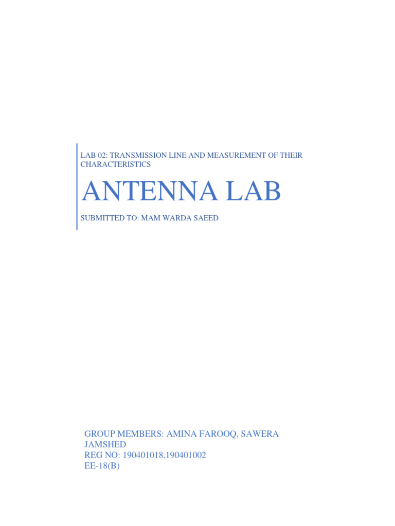 Lab 02 | PDF | Transmission Line | Electrical Engineering