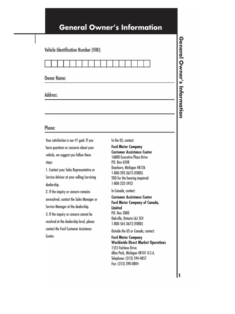 Ford Vehicle Owner Assistance Guide | PDF | Career & Growth | Business