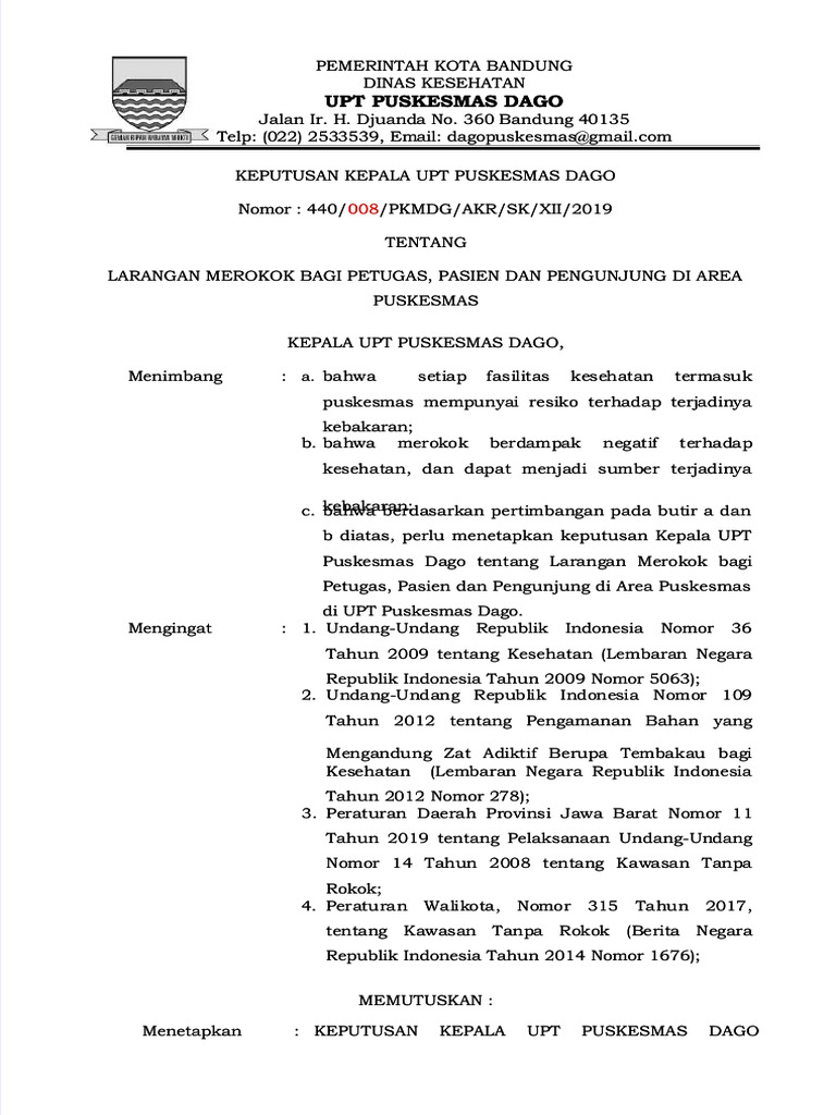 PDF Ep 145 SK Tentang Larangan Merokok Compress | PDF