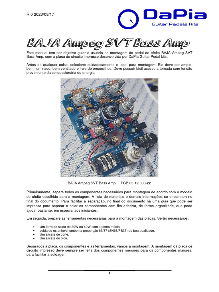 IM BAJA Ampeg SVT Bass Amp | PDF | Diodo | Placa de circuito impresso