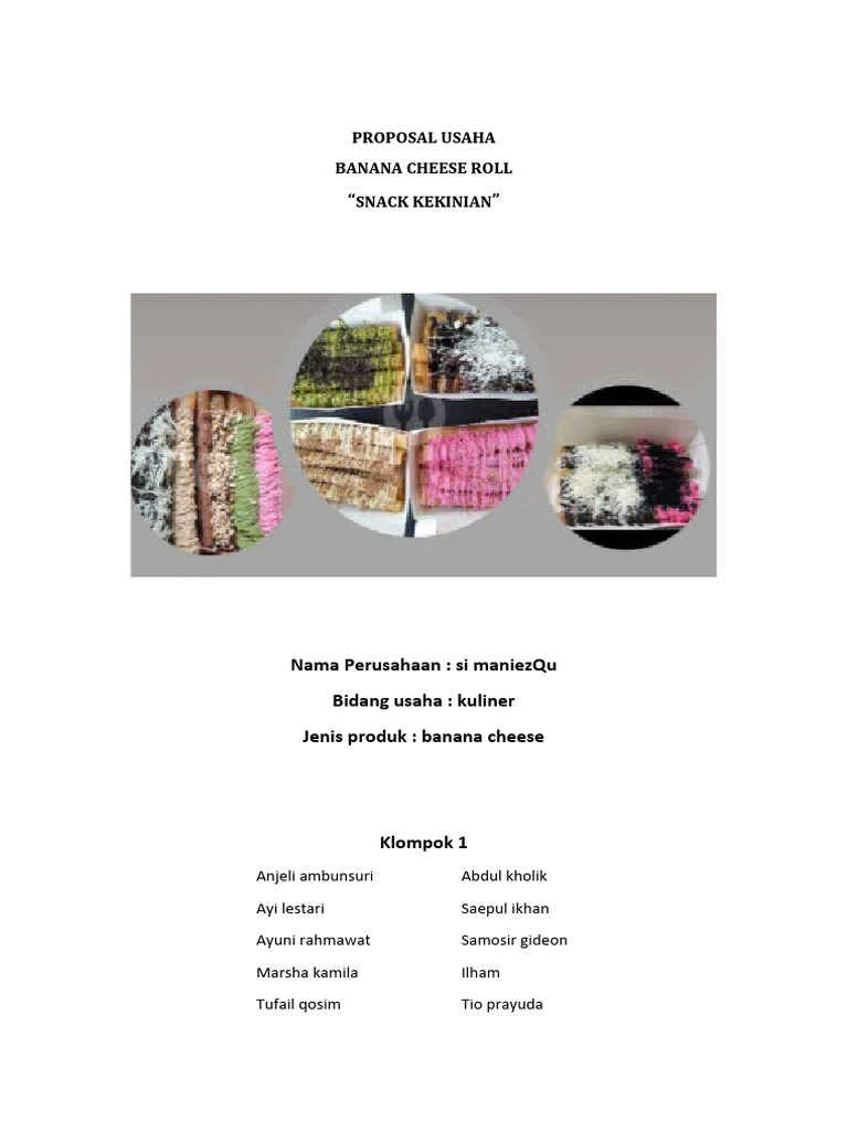 Proposal Usaha Banana Cheese Roll | PDF